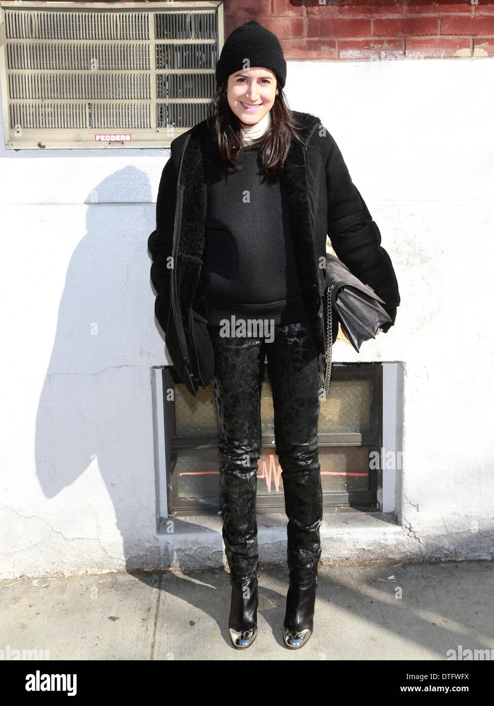 Rae Boxer arriving at the Vera Wang runway show in New York City - Feb ...