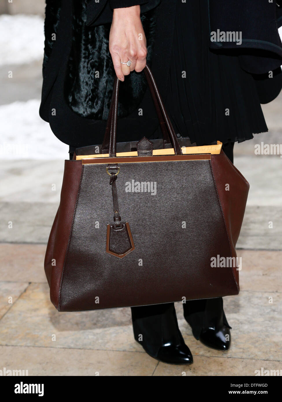 Sarah Tam arriving at the Marchesa runway show in New York City ...