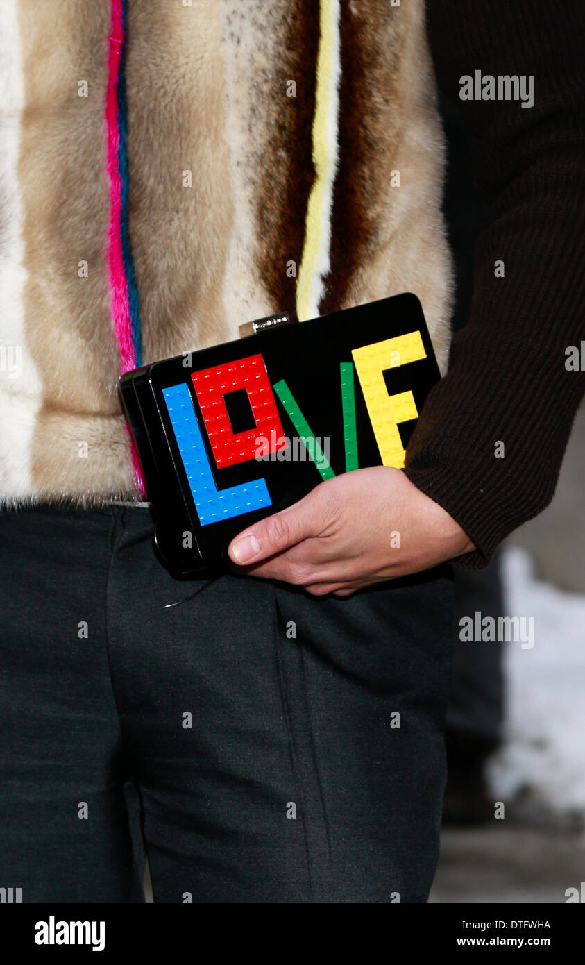 Bryan Boy arriving at the Marchesa runway show in New York City ...