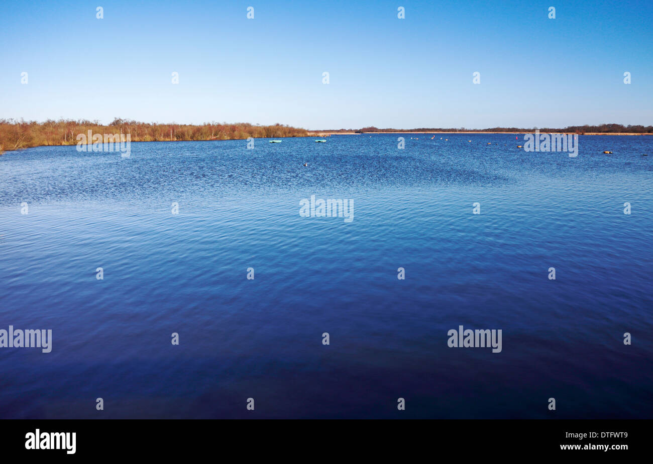 A view of Barton Broad on the Norfolk Broads, England, United Kingdom ...
