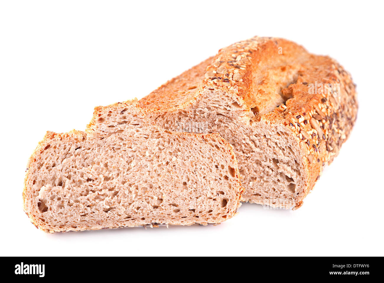 Loaf and slice bread isolated on white Stock Photo - Alamy
