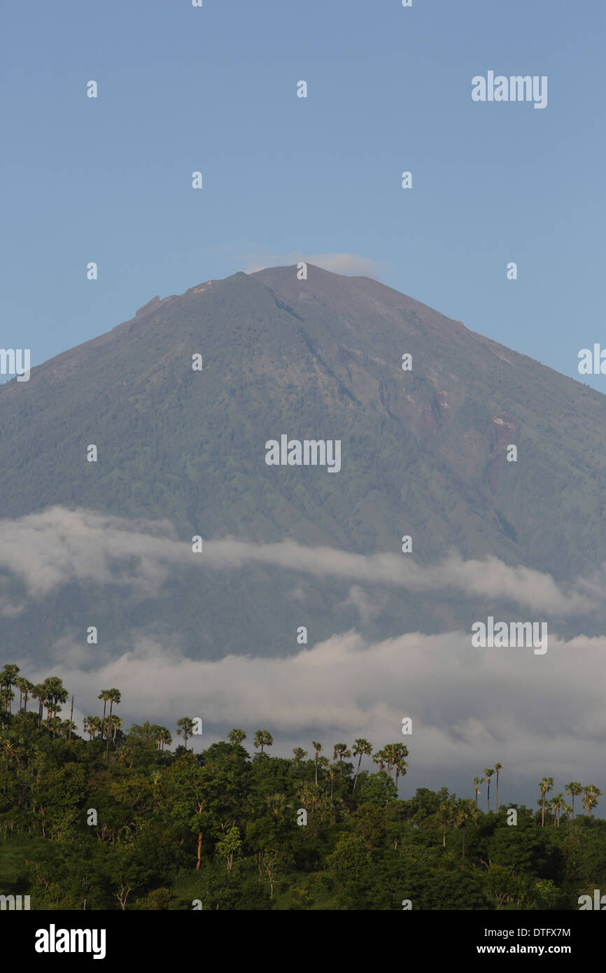 Mount Agung an active volcano and the highest point in Bali Stock Photo ...