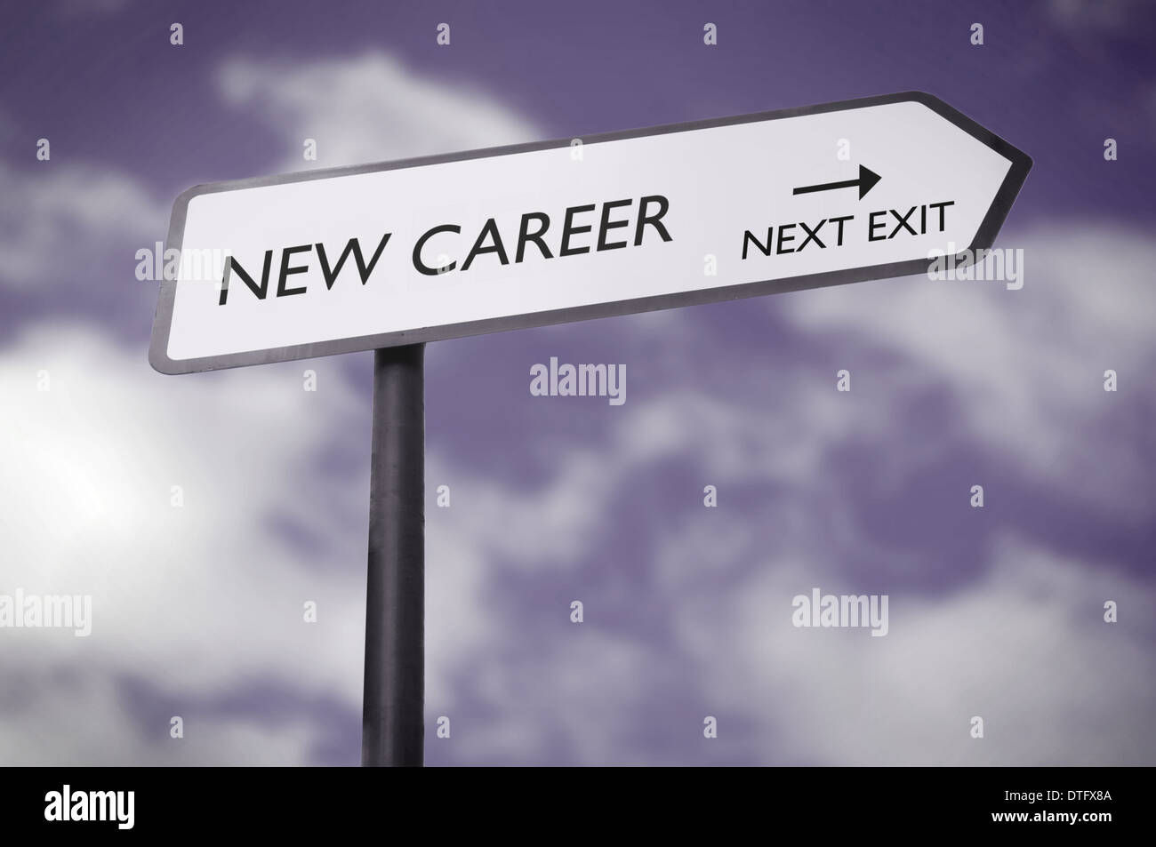 New career road sign Stock Photo - Alamy