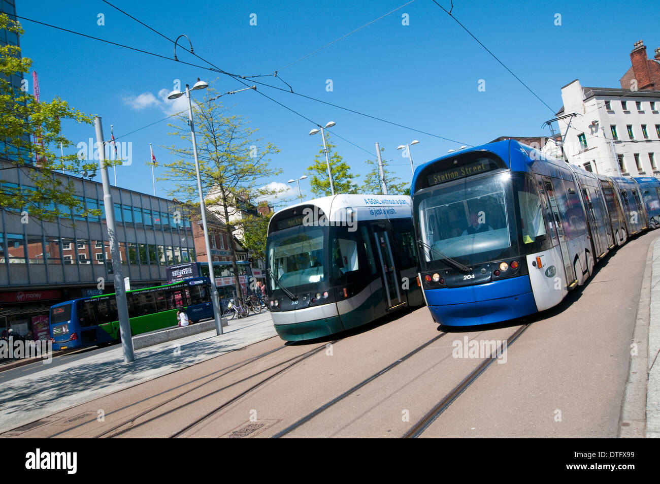 Nottingham city centre tram hi-res stock photography and images - Alamy