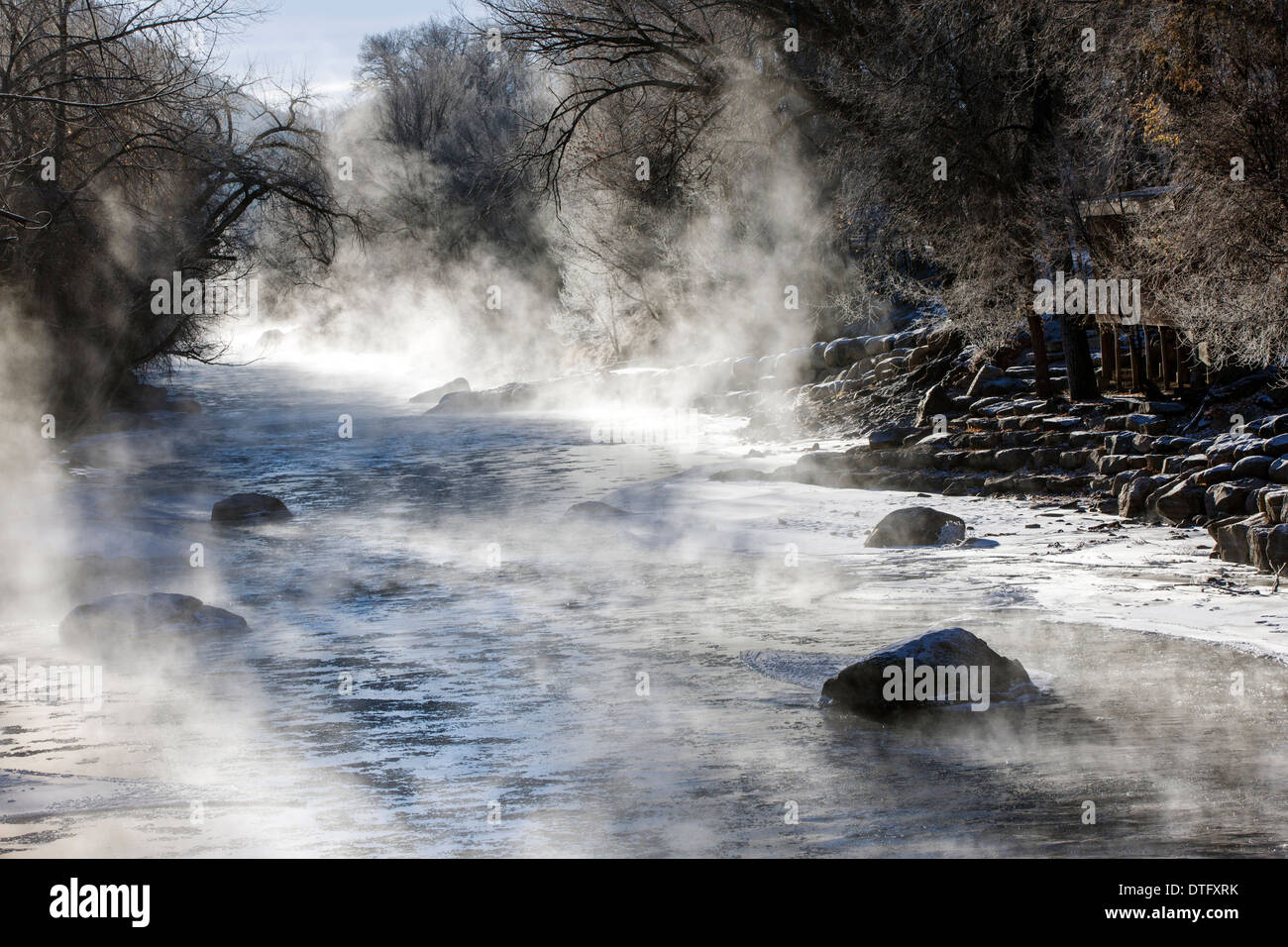 Winter stream runs from mountains hi-res stock photography and images ...
