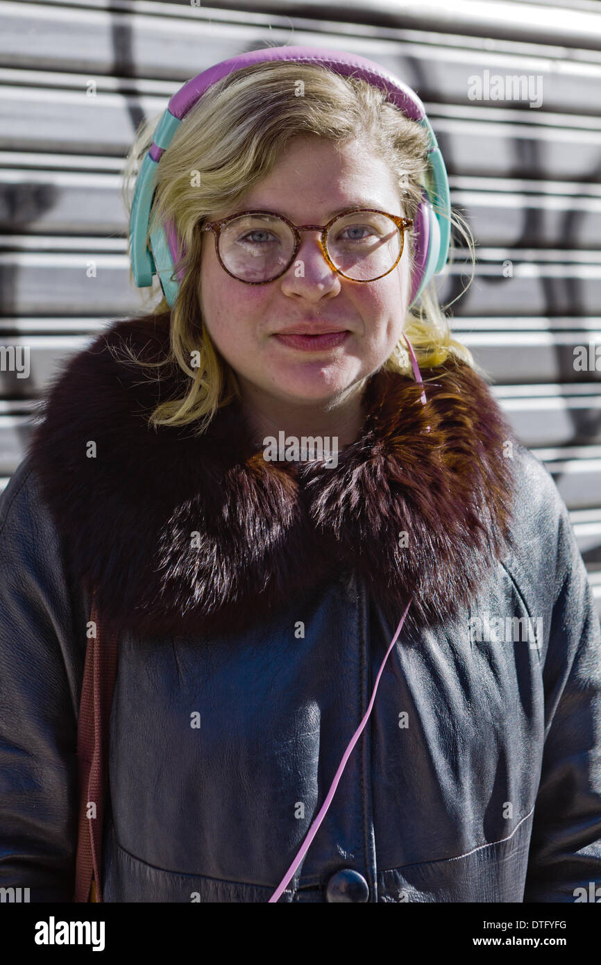 Kellyn Lappinga posing on the street during New York Fashion Week - Feb ...