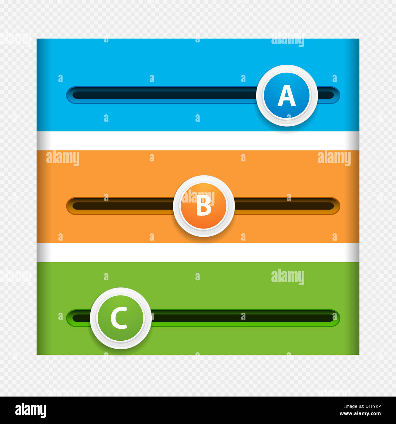Infographic Slider Bars with Buttons on a White Background Stock Photo ...
