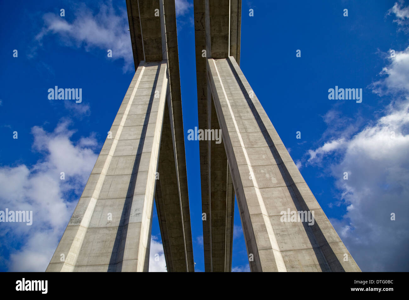 Motorway viaduct view from bellow Stock Photo - Alamy