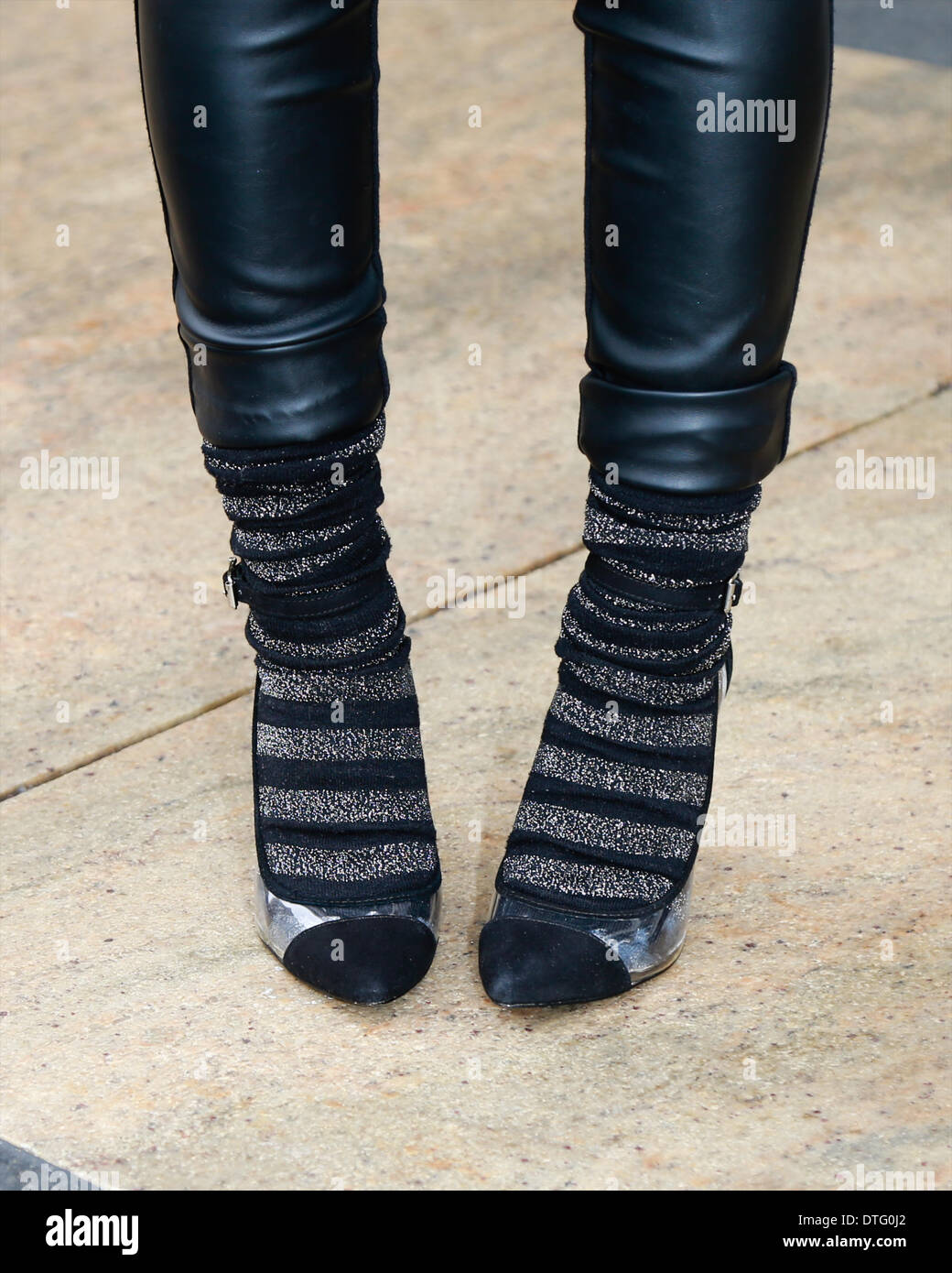 Danielle Groskin arriving at the Herve Leger runway show in New York ...