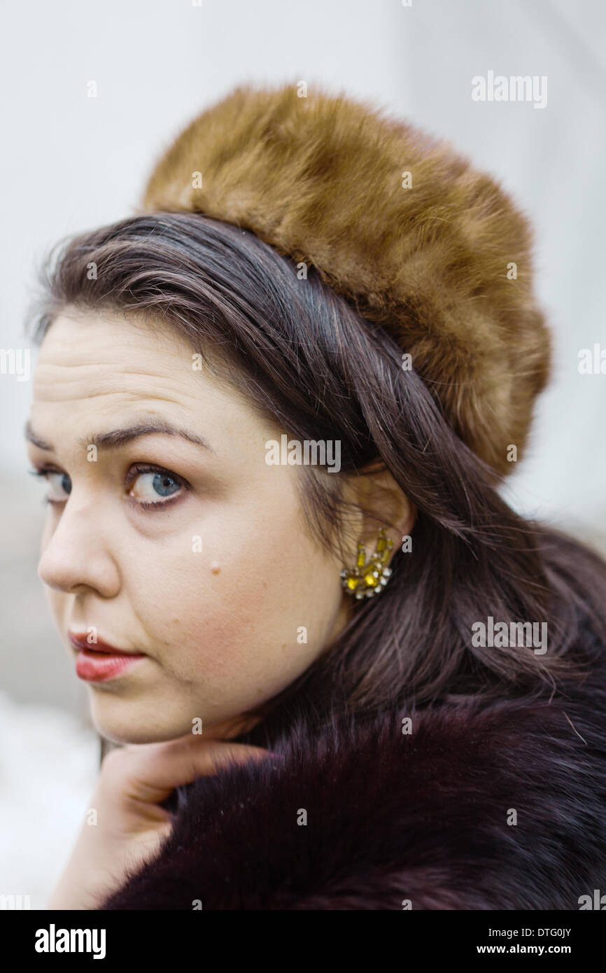 Emma Grady posing in the streets during Fashion Week in New York City ...