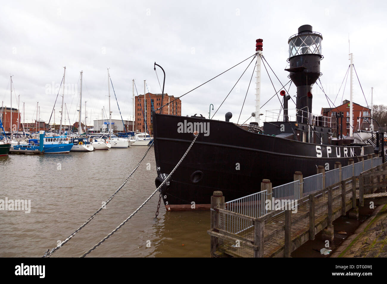 The Spurn Lightship moored at Hull Marina. The Spurn Kingston Upon hull ...