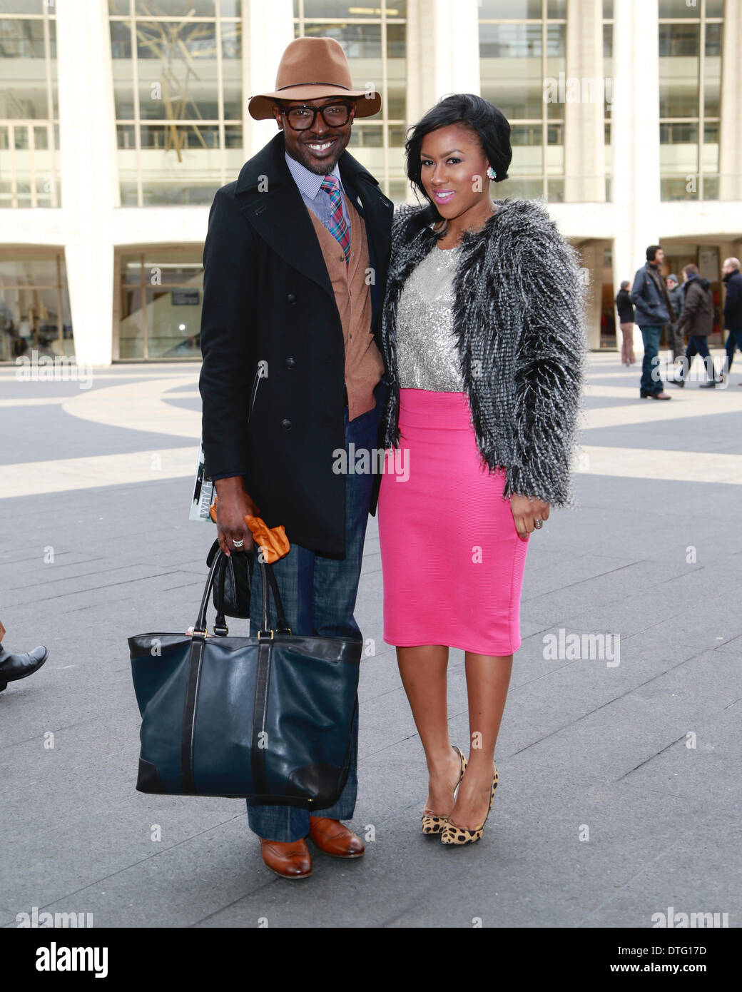 Cedric Gray and Janelle Langford arriving at the Katya Zol runway show ...