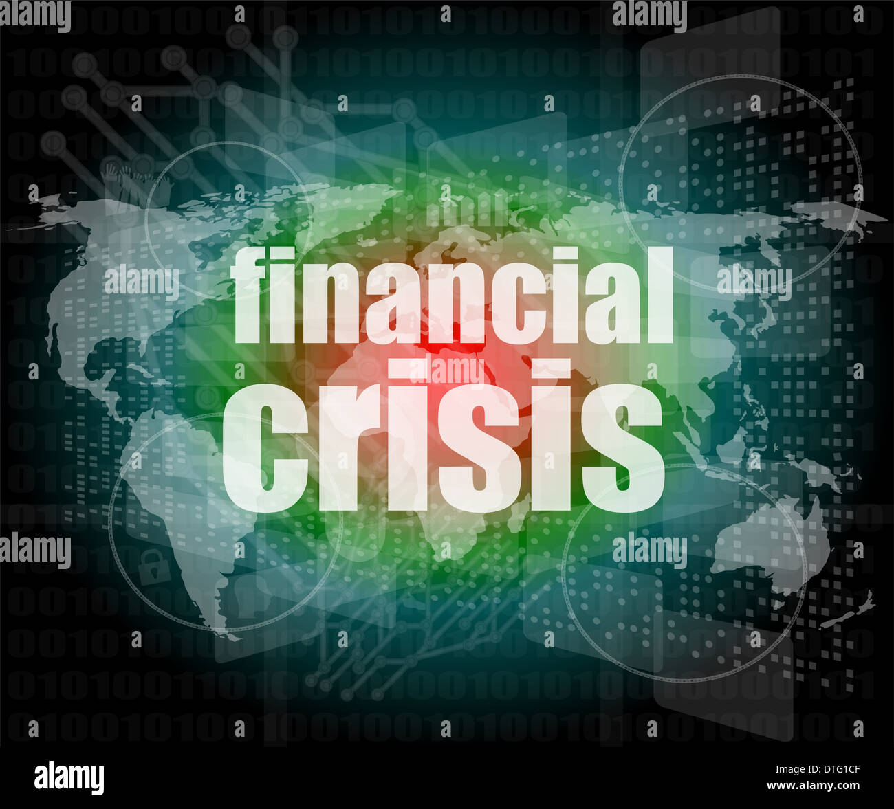 financial crisis concept - business touching screen Stock Photo - Alamy