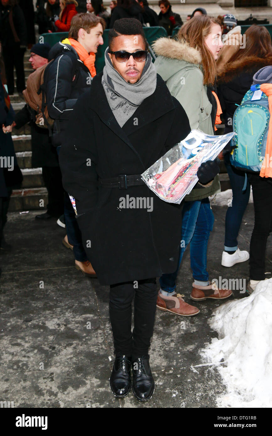 Steven Styles arriving at the Marchesa runway show in New York City ...
