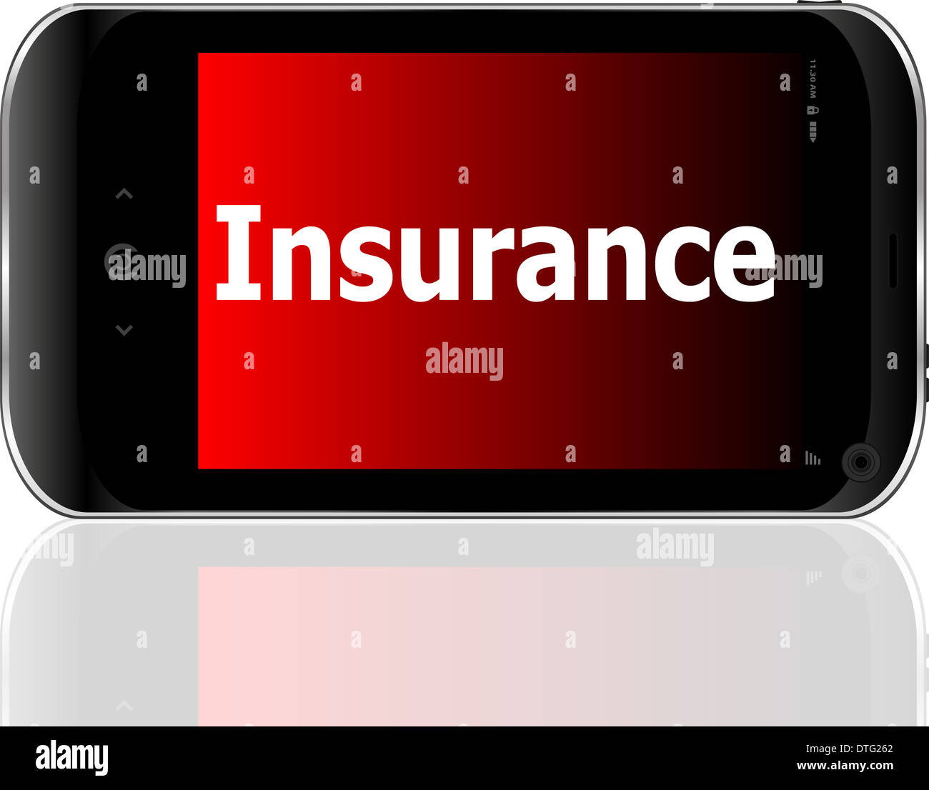 smartphone with word insurance on display, business concept Stock Photo ...