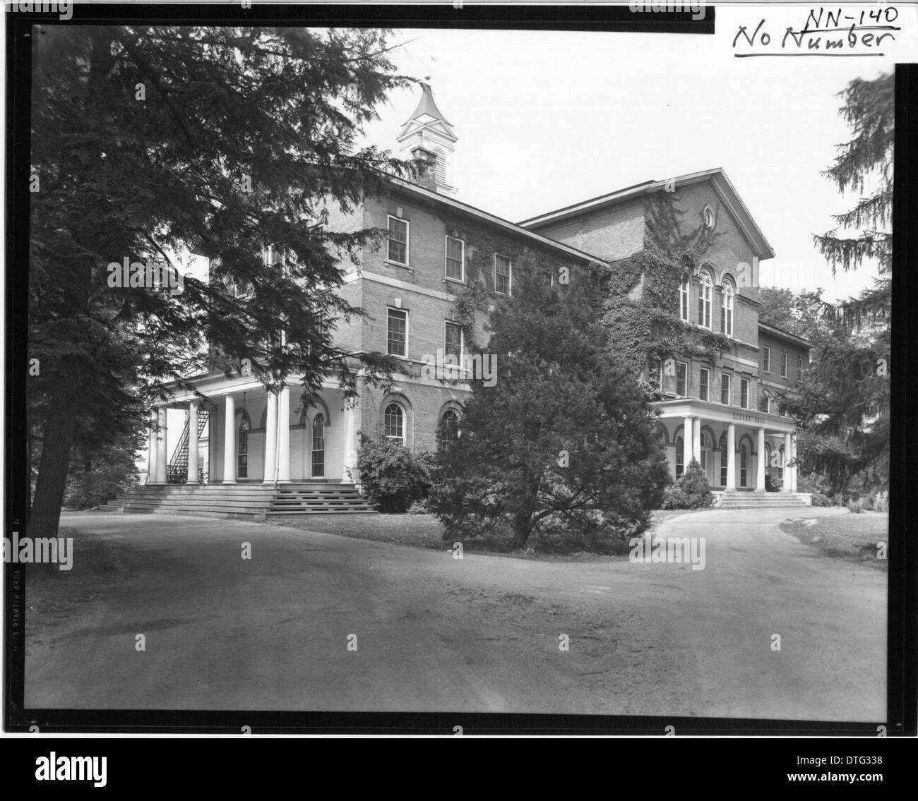 The photograph of Fisher Hall from the southwest offers a historic view ...