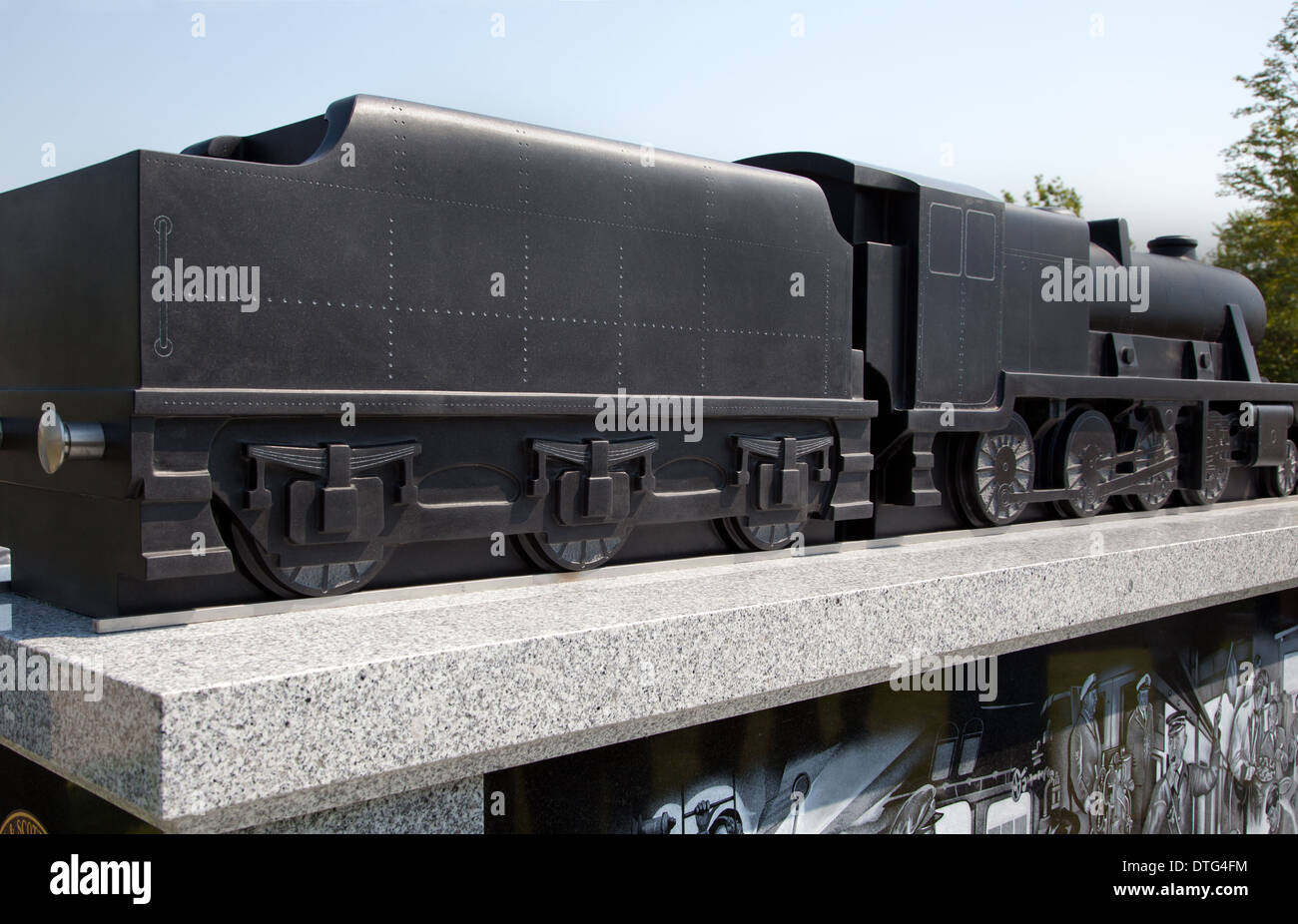 Rail Workers Steam Engine Memorial at The National Memorial Arboretum ...