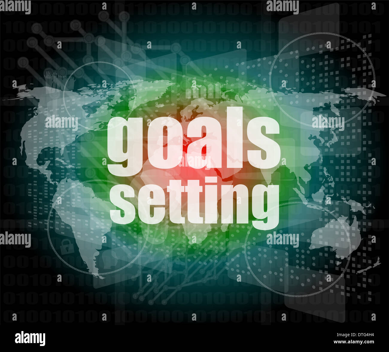 Goal setting concept - business touching screen Stock Photo - Alamy