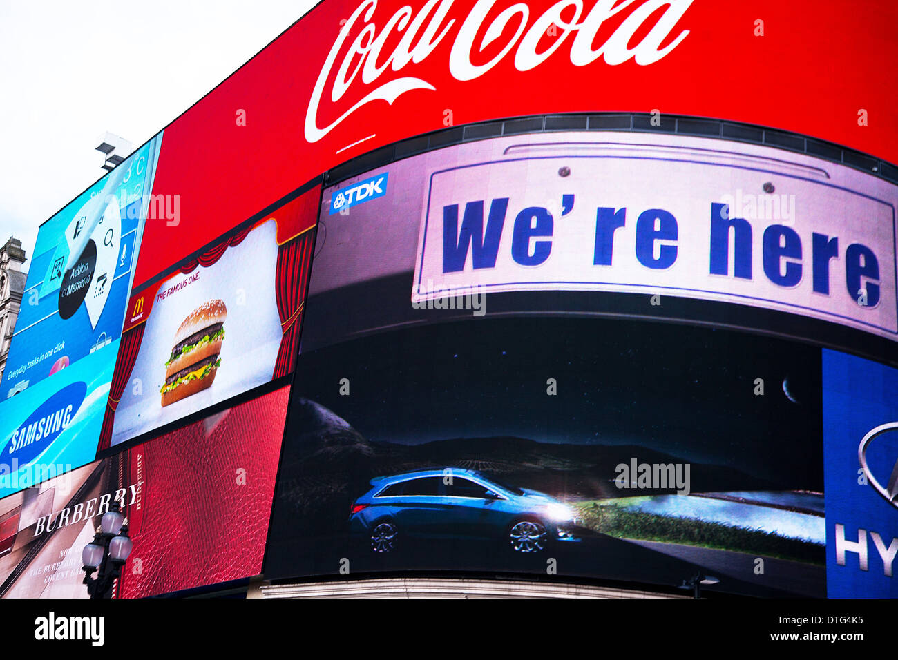 Advertising wall at Piccadilly circus,central London,United Kingdom ...