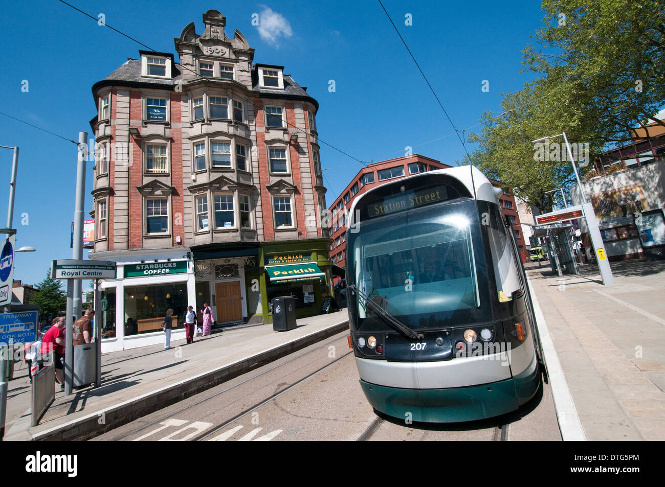Tram in Nottingham City Centre, Nottinghamshire England UK Stock Photo ...