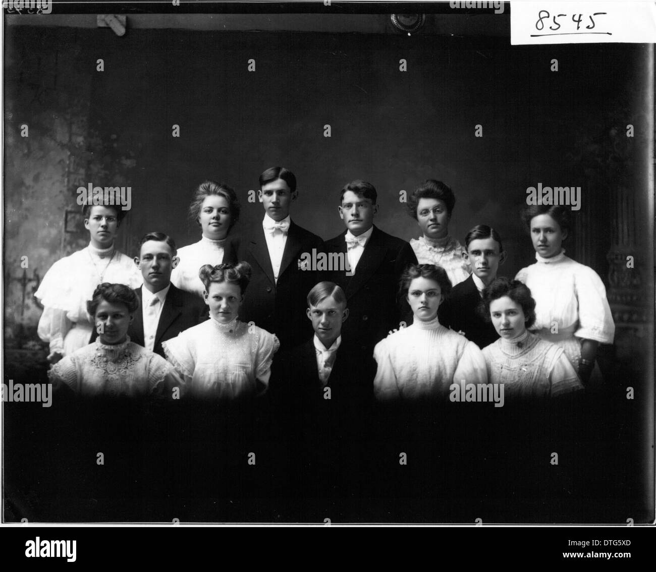 This photograph features the senior class of 1908 from College Corner ...