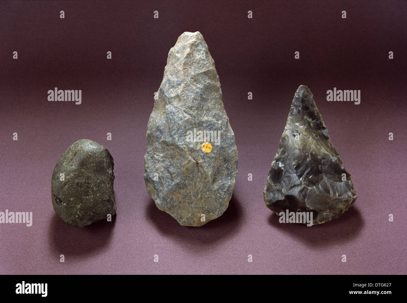 Hand-axes & pebble tool Stock Photo - Alamy