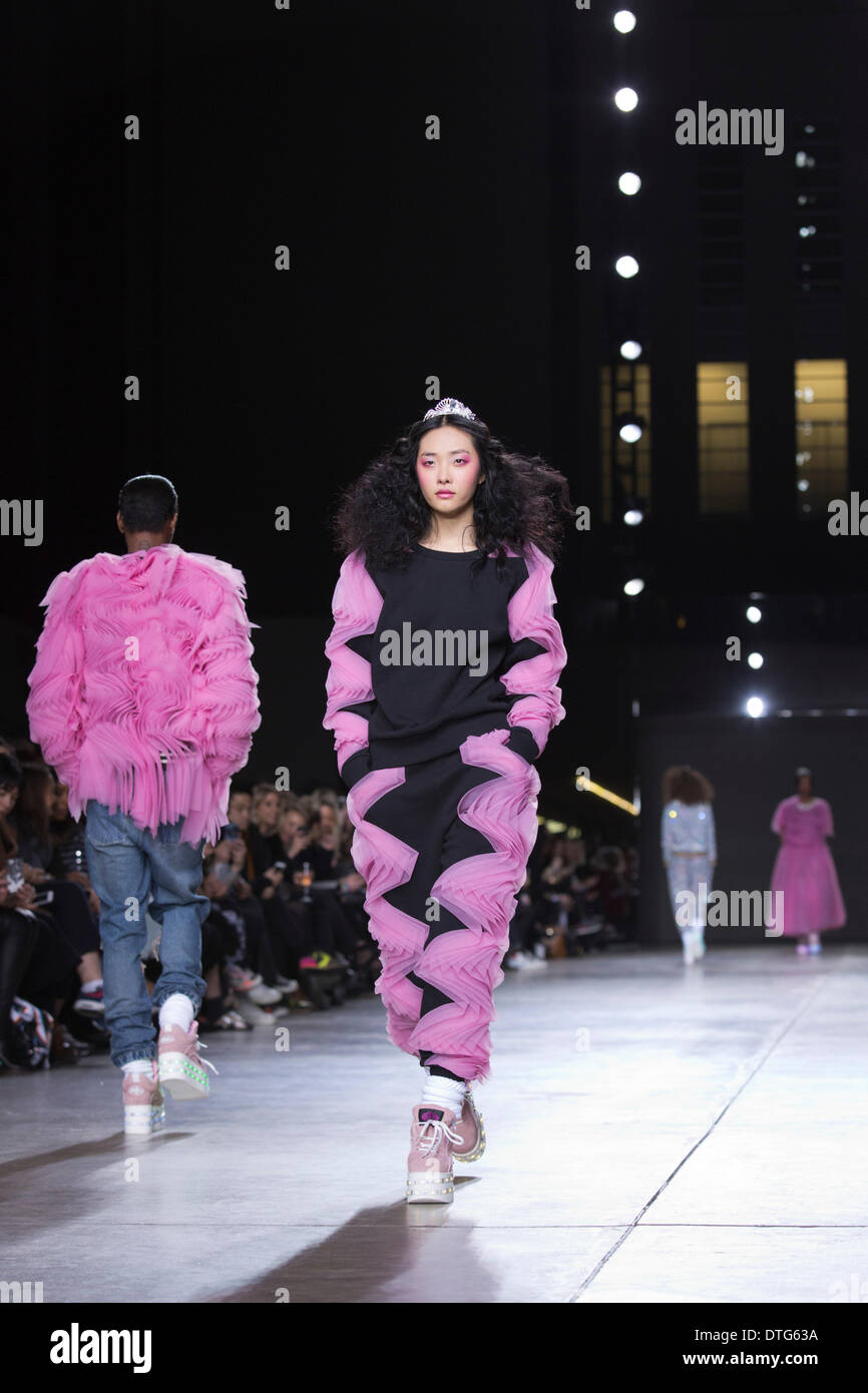 17 February 2014, London, England, UK. Models walk the runway at the ...