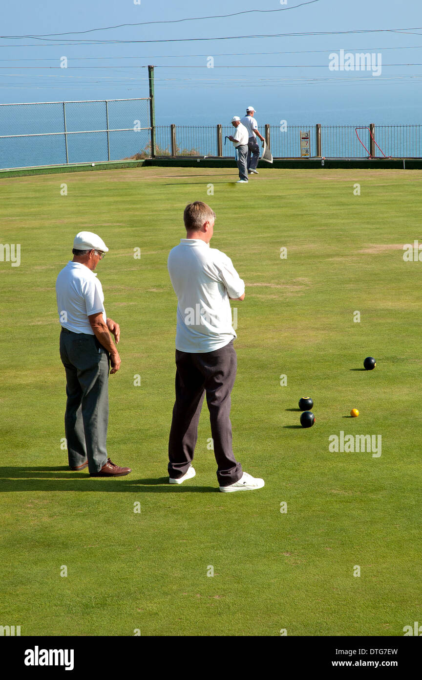 senior citizens bowling at newquay in cornwall, uk Stock Photo - Alamy