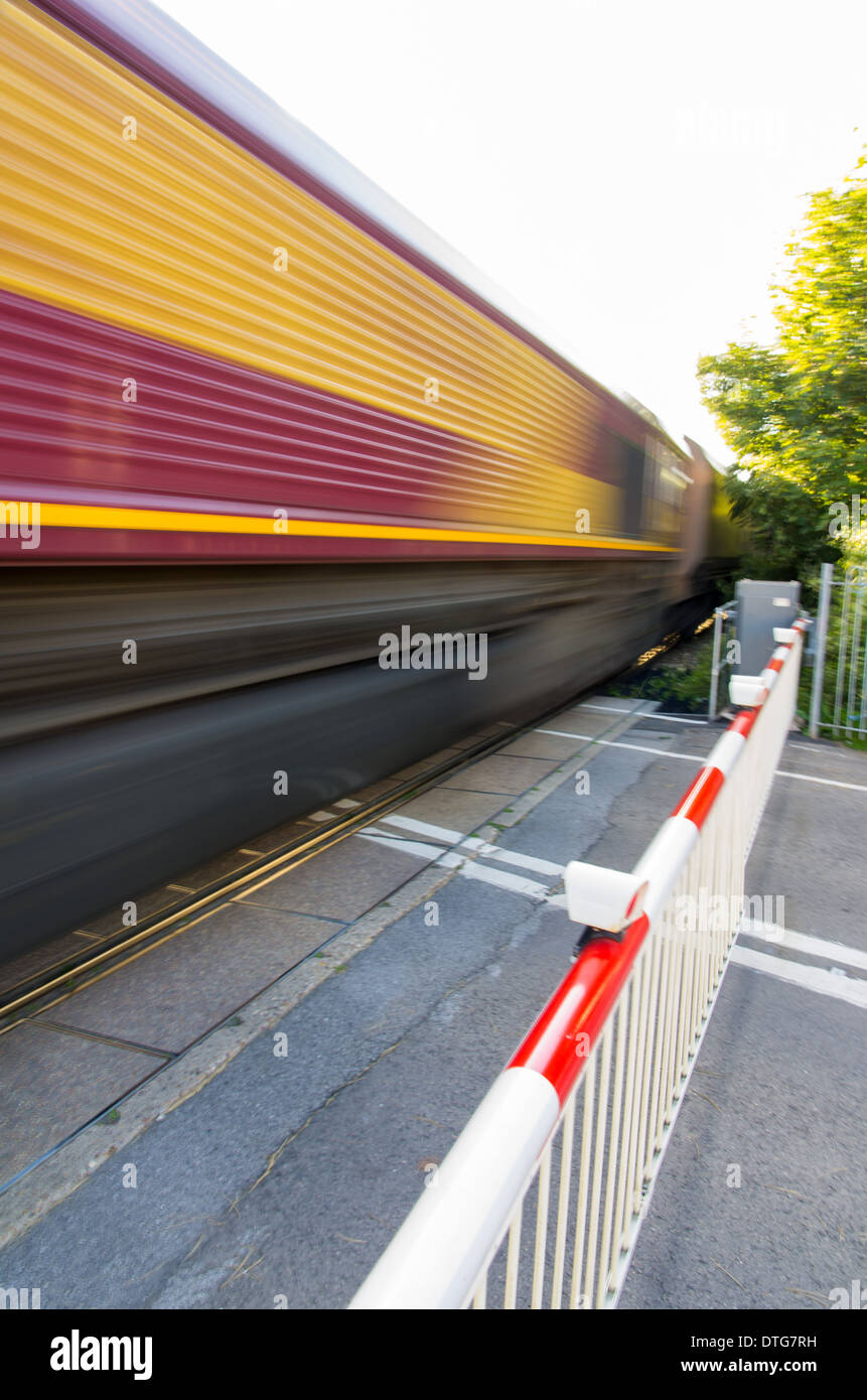 Level crossing train track hi-res stock photography and images - Alamy