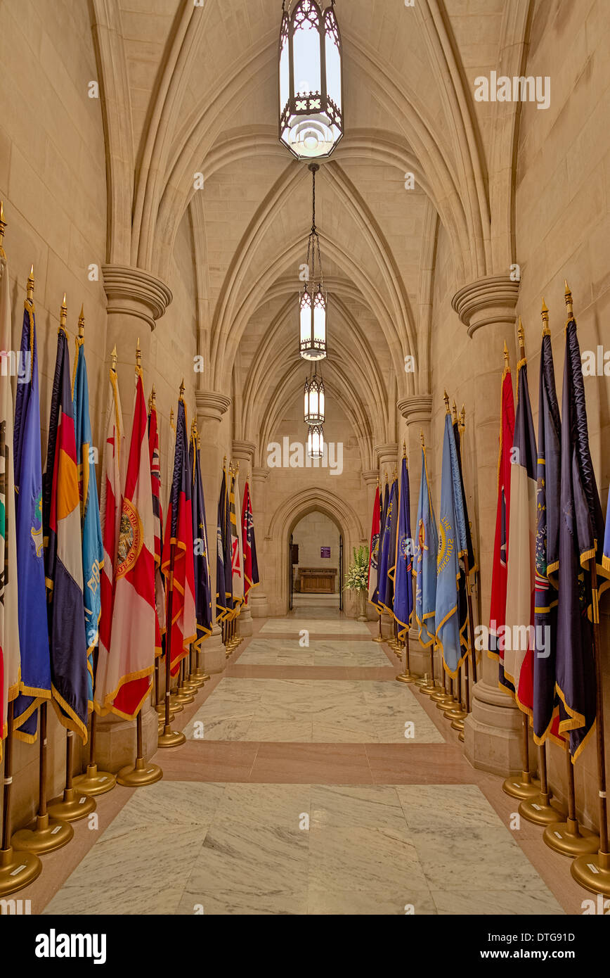 State flags located in the lower (Crypt) level of the Washington ...