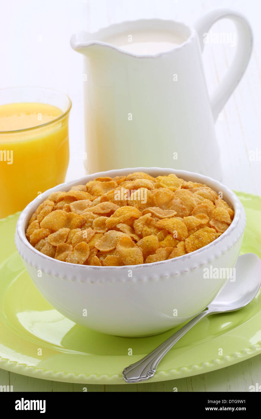 delicious and healthy corn flakes,made with fresh corn seeds Stock ...