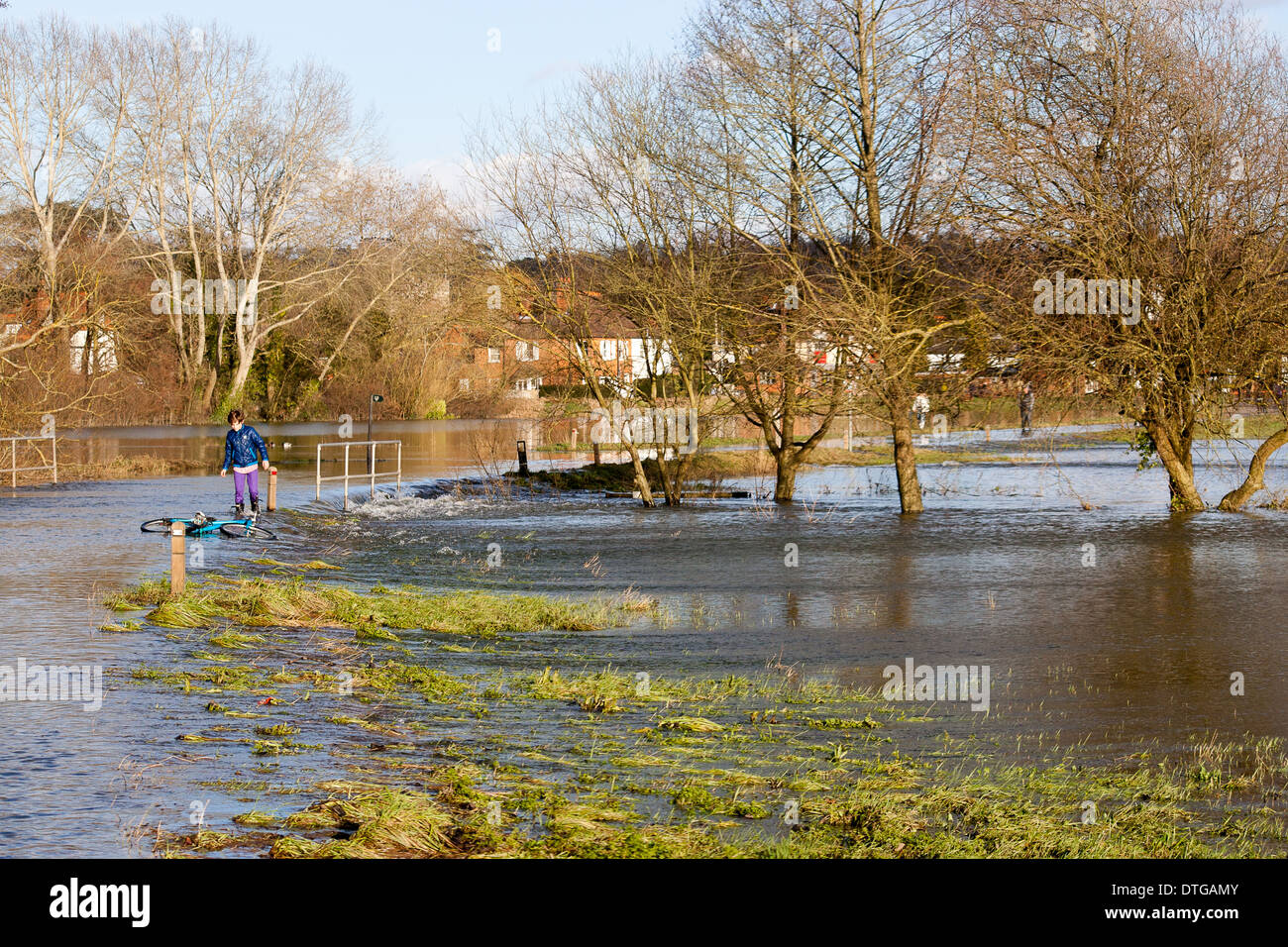 Winter flooding River Thames Stock Photo - Alamy
