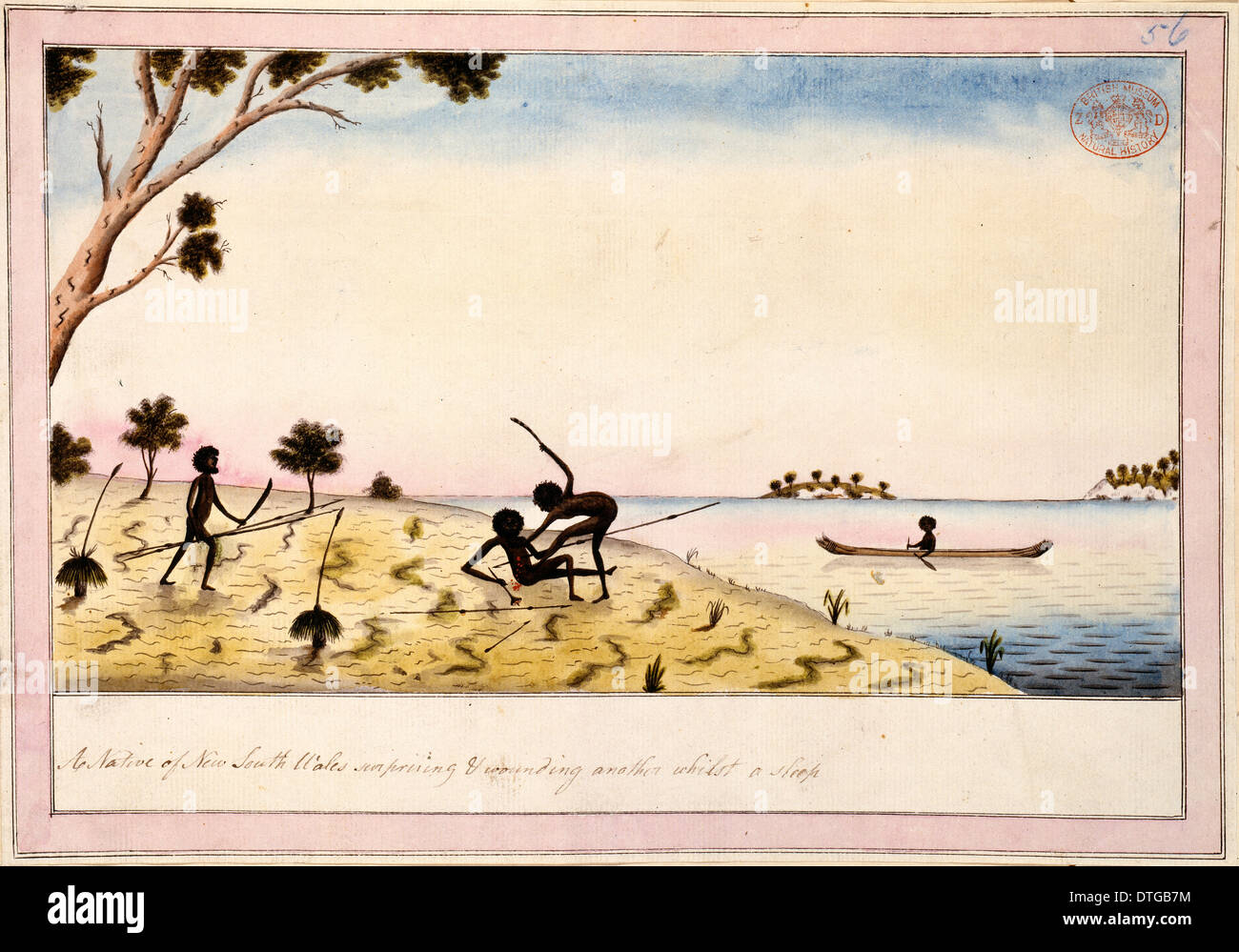 Aboriginal men fighting in a landscape Stock Photo - Alamy