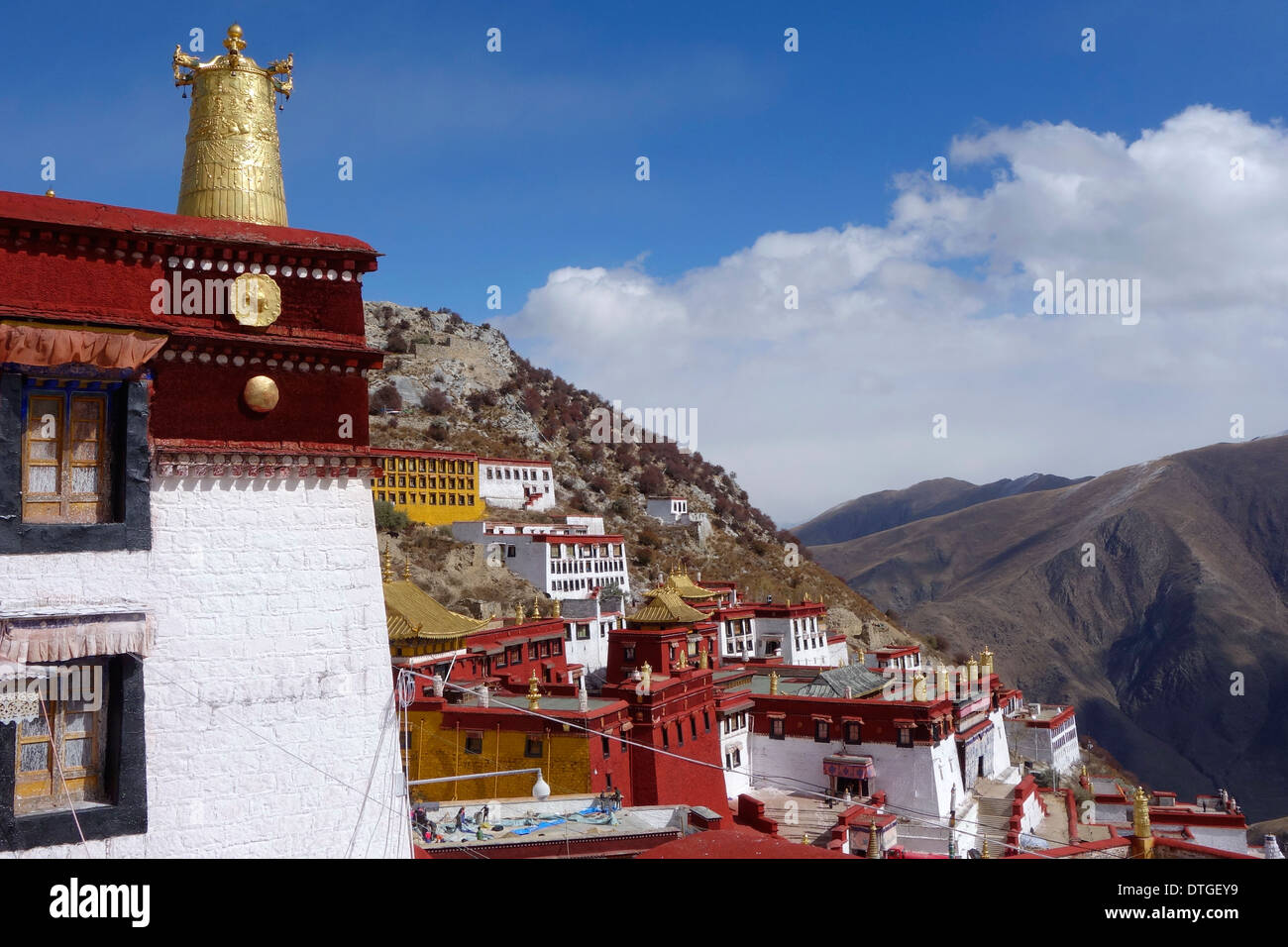 Tibet, Ganden Monastery-Faith Stock Photo - Alamy