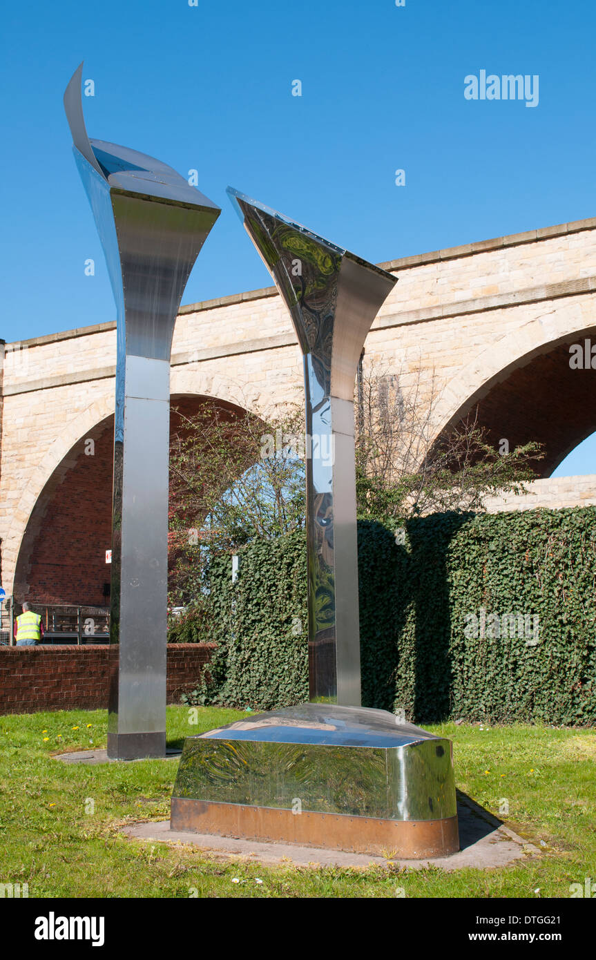 High Heels Sculpture in Mansfield, Nottinghamshire England UK Stock ...
