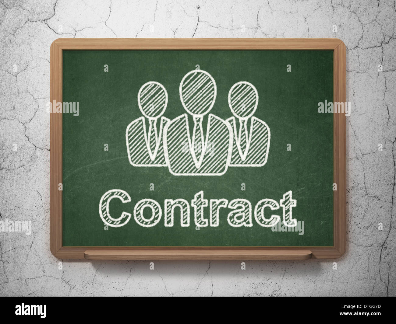 Finance concept: Business People and Contract on chalkboard background ...