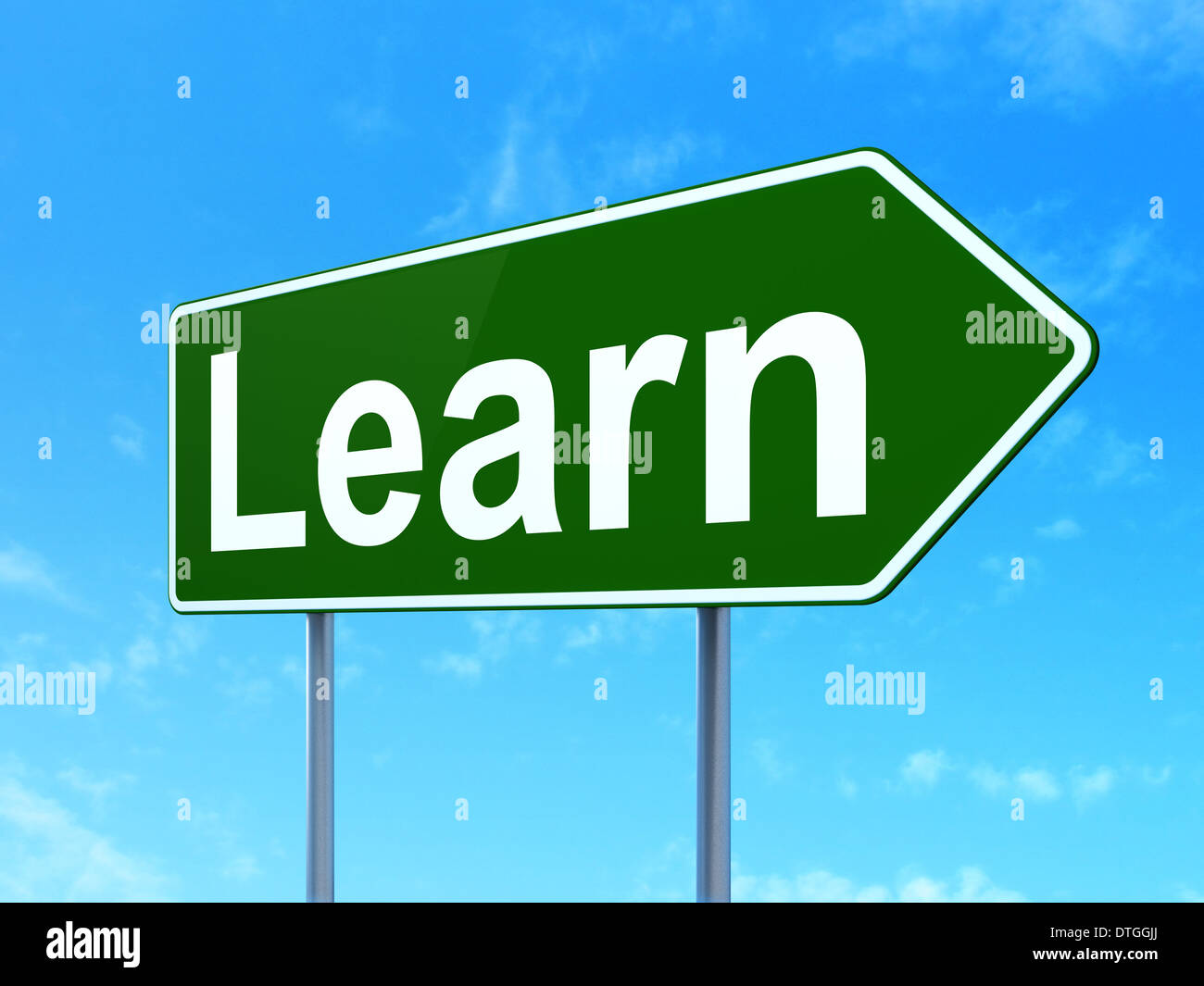 Education concept: Learn on road sign background Stock Photo - Alamy