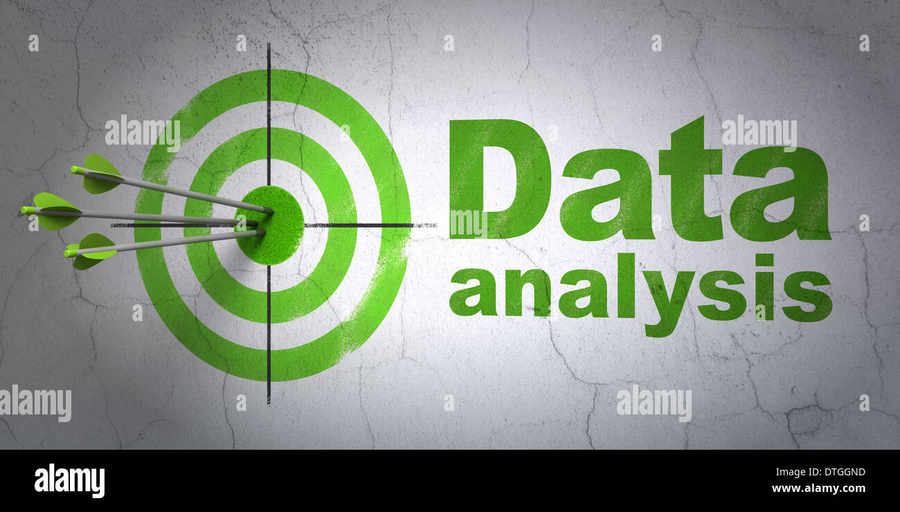 Data concept: target and Data Analysis on wall background Stock Photo ...