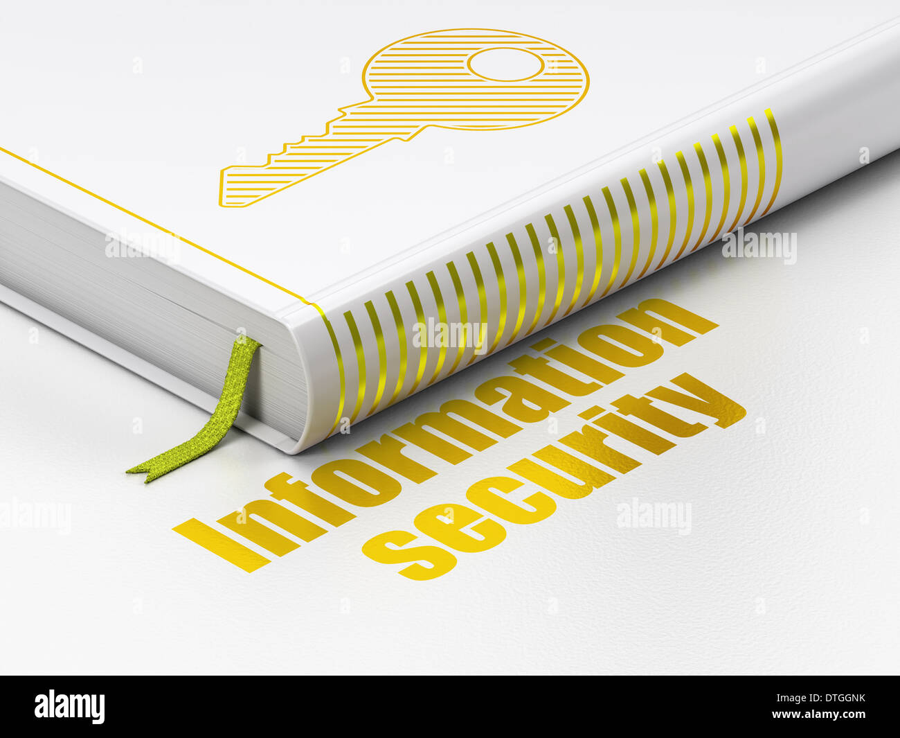 Security concept: book Key, Information Security on white background ...