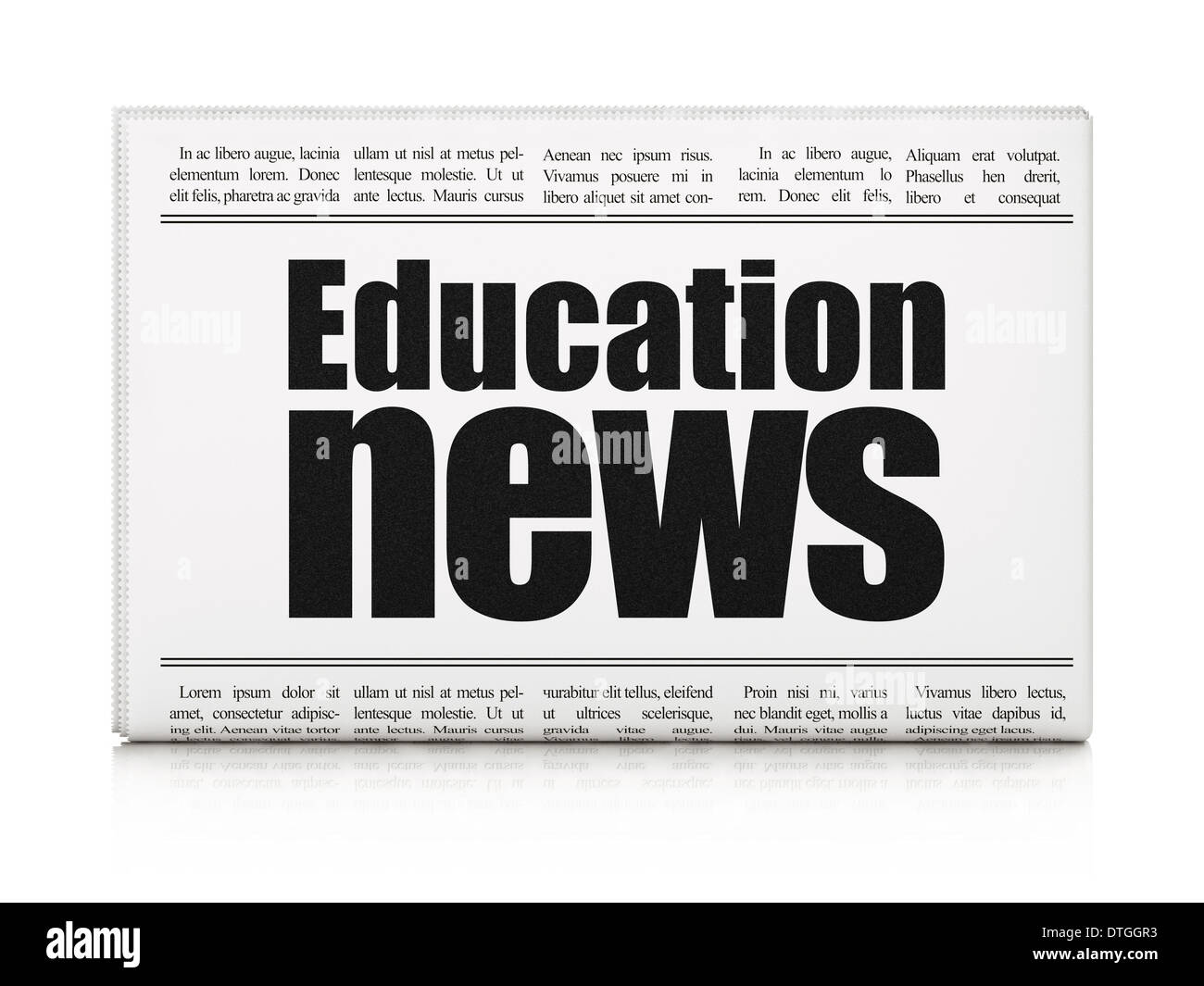 News concept: newspaper headline Education News Stock Photo - Alamy
