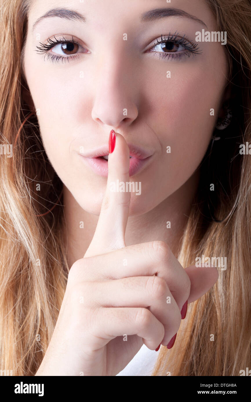 Girl silence hi-res stock photography and images - Alamy