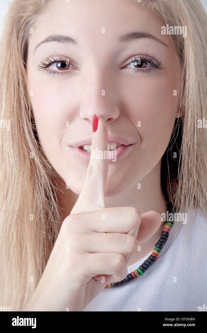 Girl silence hi-res stock photography and images - Alamy