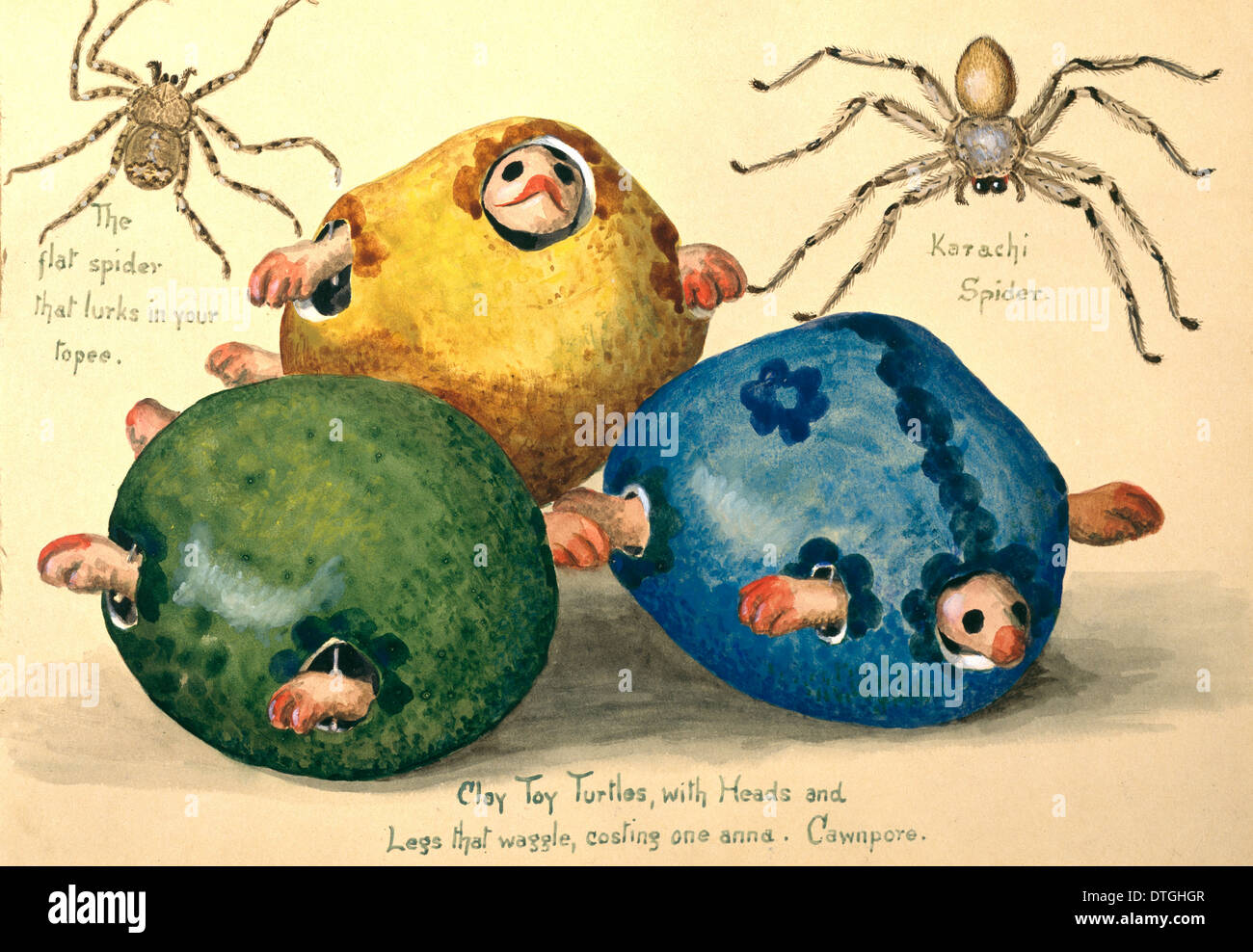 Clay Toy Turtles and spiders Stock Photo - Alamy