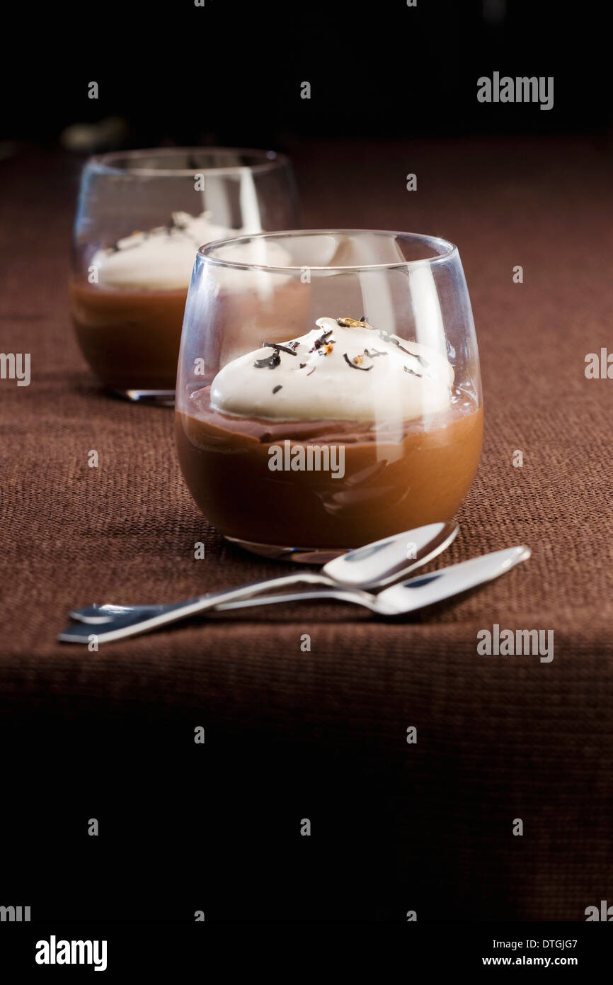 Chocolate and tea mousse Stock Photo - Alamy