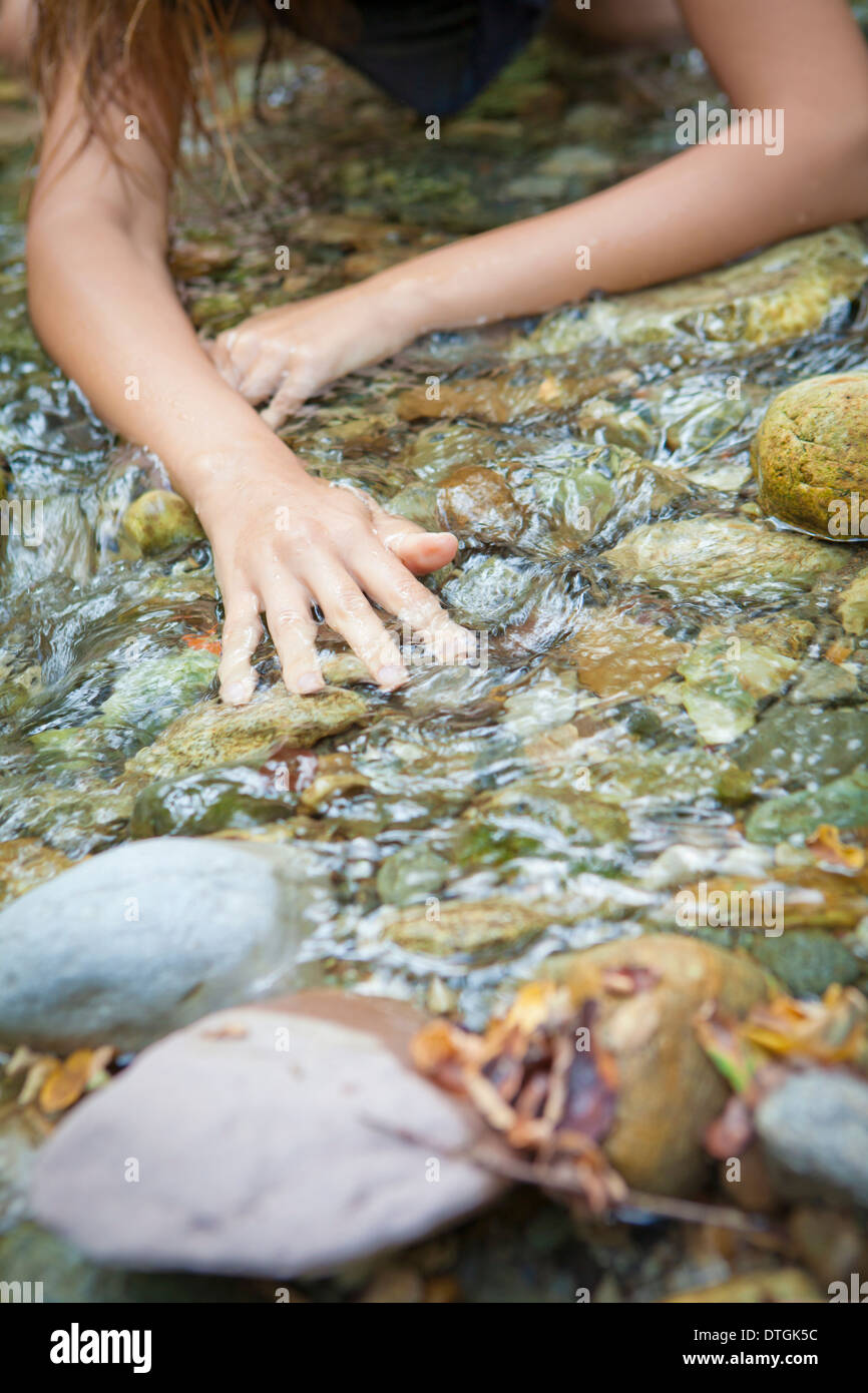 A woman bathing in a stream hi-res stock photography and images - Alamy