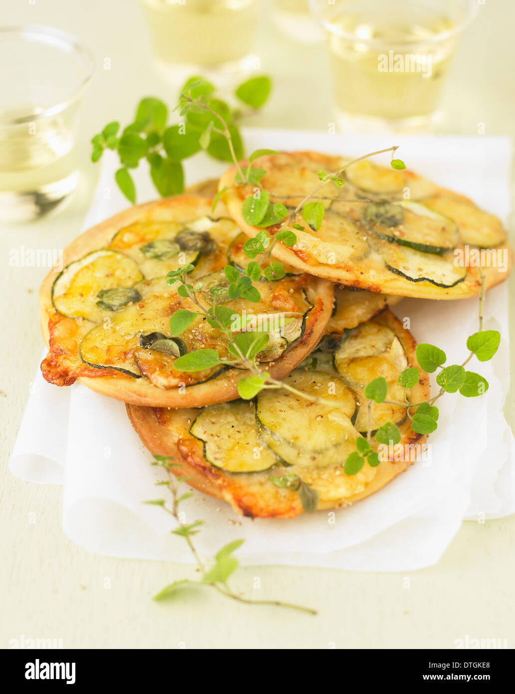 Zucchini and Laguiole cheese tartlets Stock Photo - Alamy