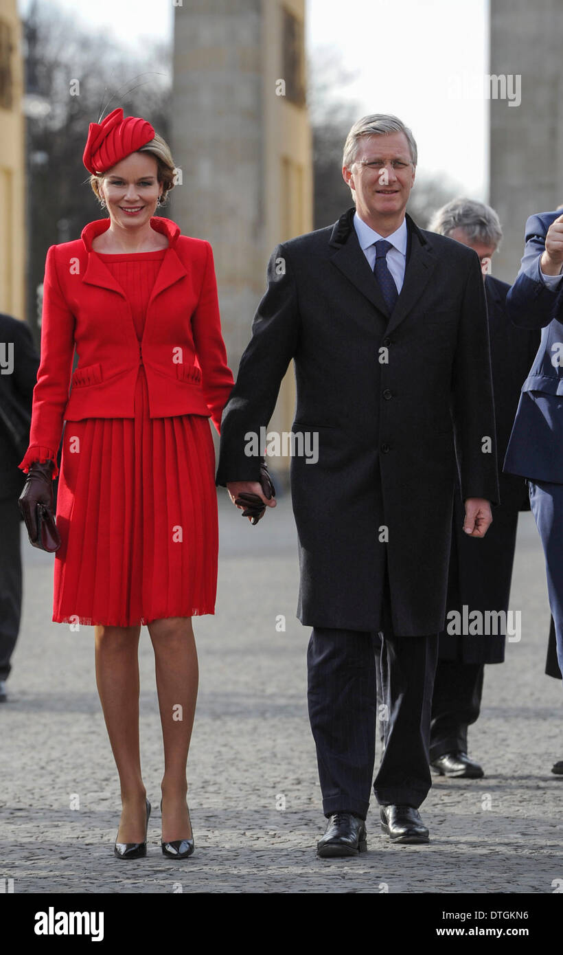 Berlin, Germany. 17th Feb, 2014. Queen Mathilde and King Philippe (l-r ...
