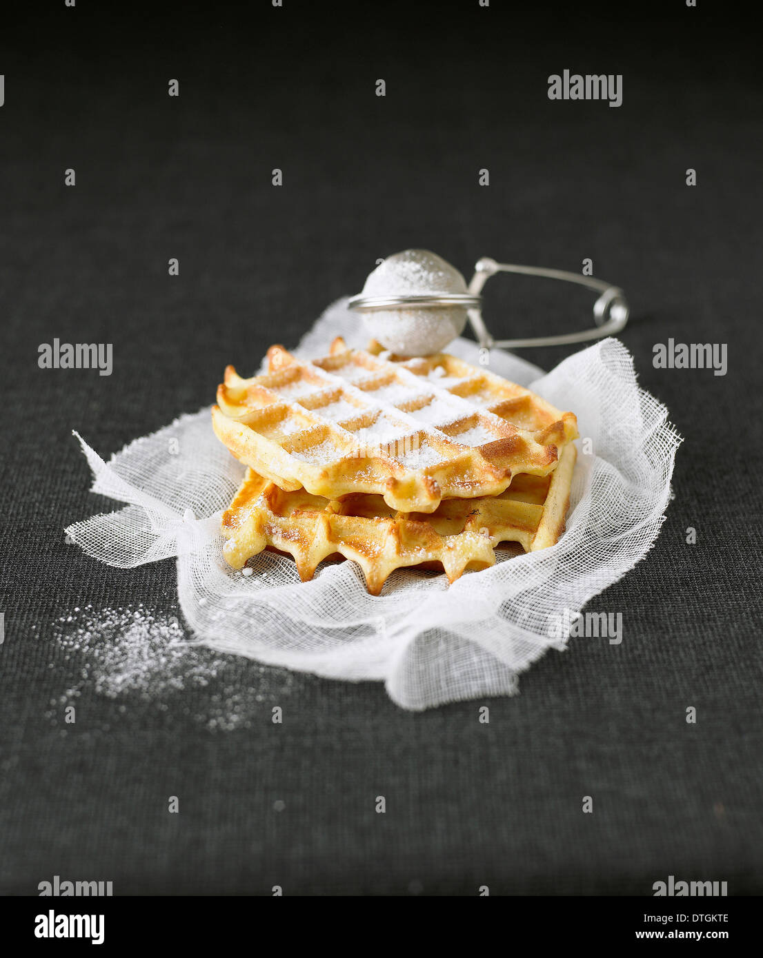 Waffles with sugar Stock Photo - Alamy