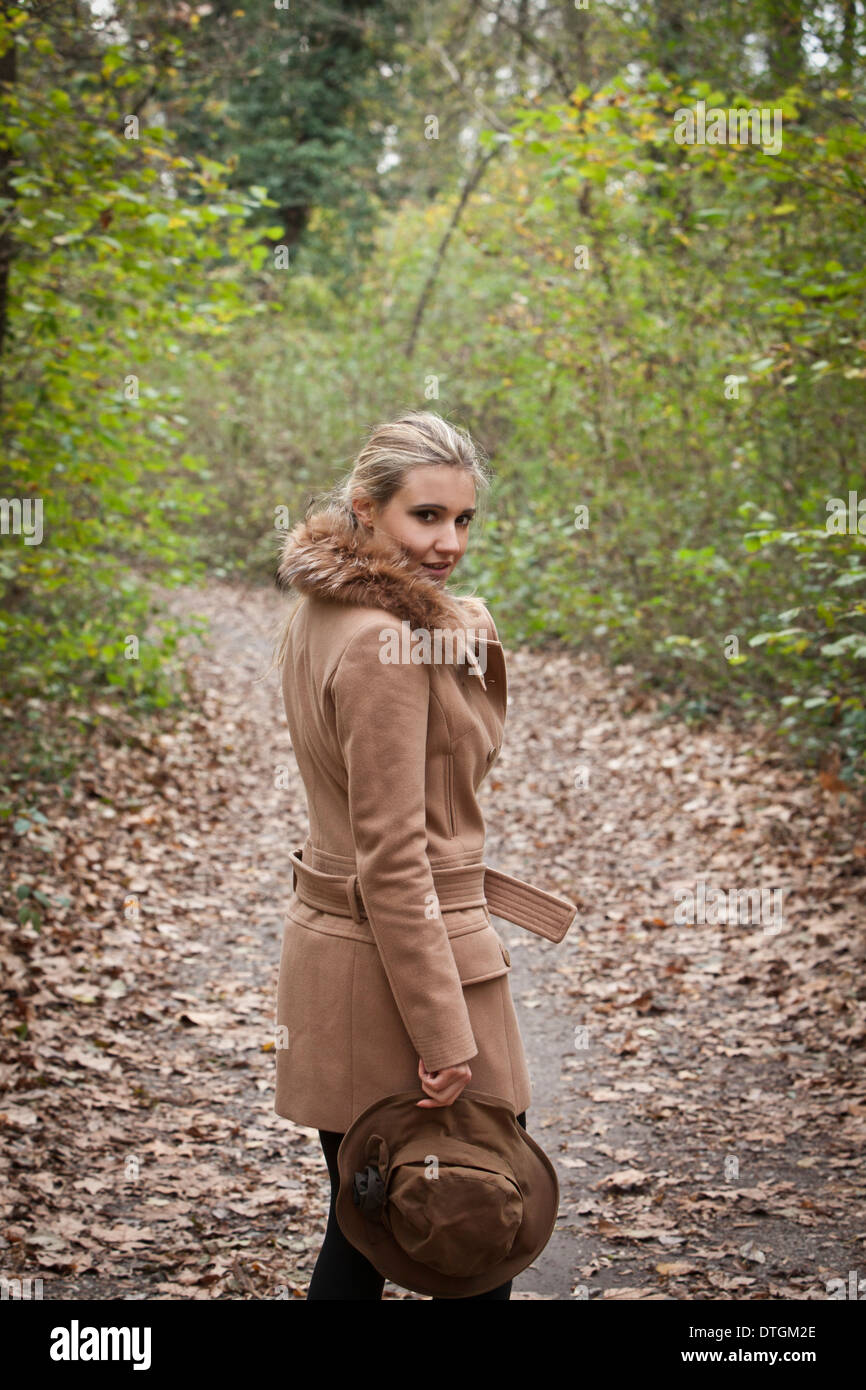 Woman walking forest hi-res stock photography and images - Alamy