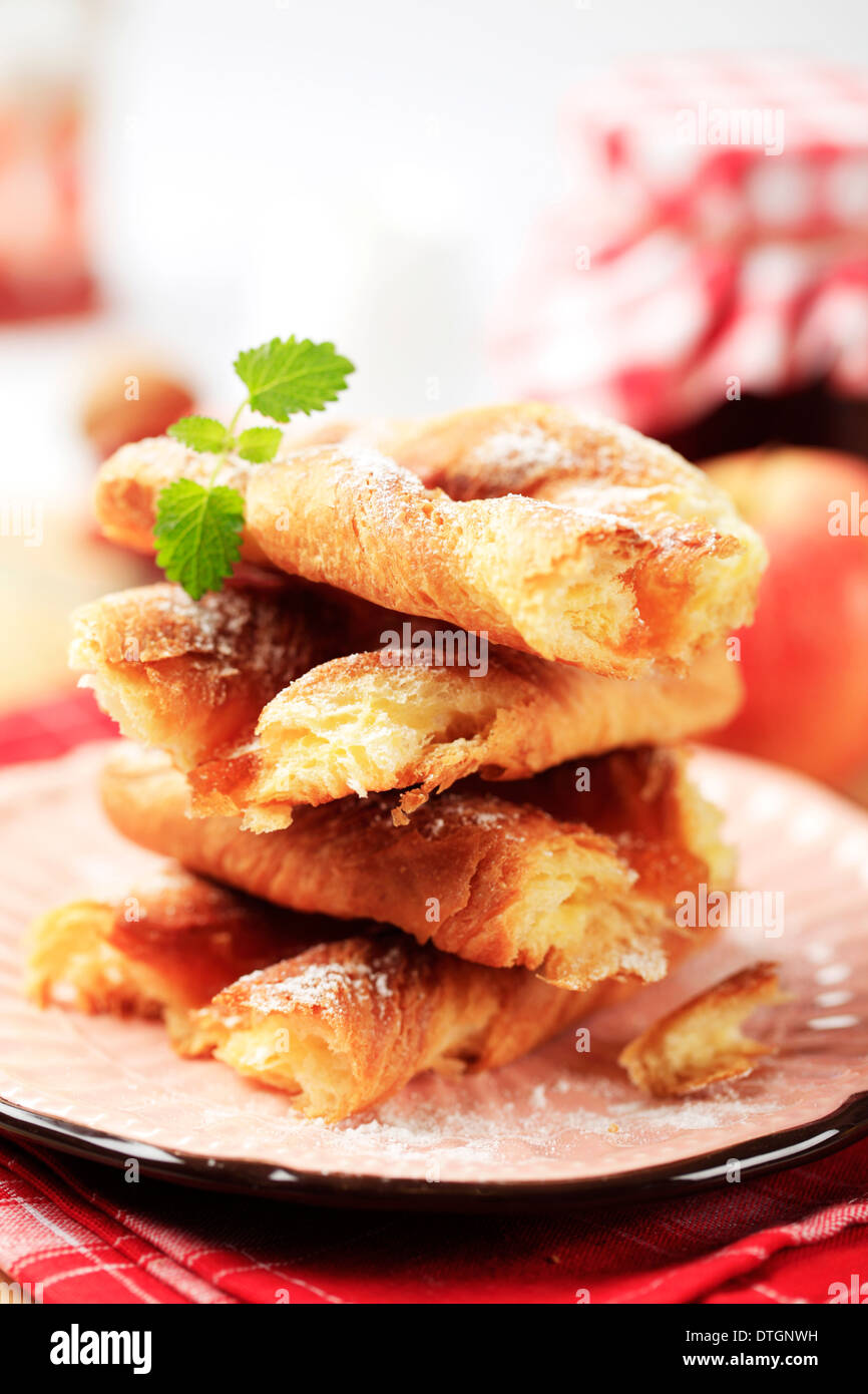 Puff pastry with apple filling on a plate Stock Photo - Alamy